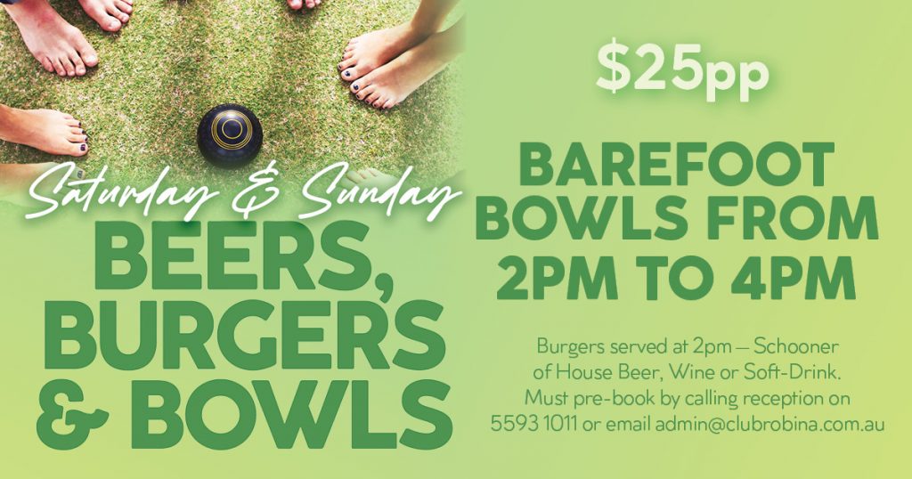 Lawn Bowls – Club Robina • Bar • Pokies • Bistro • Barefoot Bowls